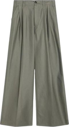 Maison Margiela Femme, Pantalons, Vert, Taille: 36 FR Pantalon Large Pliss&eacute;
