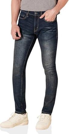 Amazon Essentials Jean Stretch Coupe Skinny - couleurs abandonnées Homme, Délavé Foncé, 32W / 34L