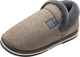 Generic Chaussons en peluche pour homme et femme - Confortables - Ferm&eacute;s - Chaussons dhiver doubl&eacute;s en peluche - Pantoufles moelleuses - Pour lext&eacute;rieur et li