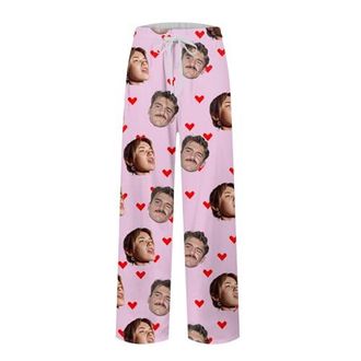 Generic Pantalon de pyjama personnalis&eacute; avec photo - Ajoutez votre visage et votre texte, ensemble de pyjama personnalis&eacute; amusant pour hommes et femmes, cadea