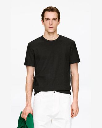 Arket K&ouml;rpernahes Baumwoll-T-Shirt -Schwarz