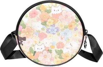 Generic Sac &agrave; bandouli&egrave;re rond pour femme, petit sac &agrave; bandouli&egrave;re avec fermeture &eacute;clair, bretelles r&eacute;glables, style d&eacute;contract&eacute;, pour femmes et filles