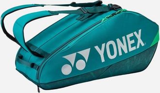 Yonex PRO Racquet Bag 92426 (6 Schläger) Dark Green - Badmintontasche Dunkel grün, große Schlägertasche mit Schuhfach & Fächern, Sporttasche für Training & 