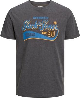 Jack & Jones Jjelogo Tee SS O-Neck 2 Col 23/24 Pls T-Shirts pour Homme, Gris foncé mélangé, 3XL Grande Taille