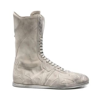 Ann Demeulemeester Homme, Chaussures, Gris, Taille: 42 EU Baskets Montante en Daim Gris