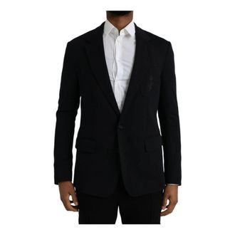 Dolce & Gabbana Slim Fit Wollblazer - - Jackets - Herren - Schwarzk - XS