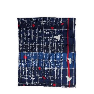 Petrusse Foulard LOVE imprim&eacute; en laine m&eacute;lang&eacute;e