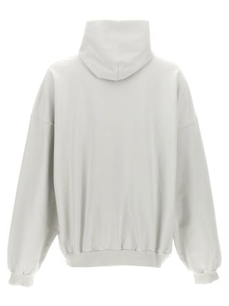 Balenciaga Liquefied Logo Print Hoodie - Off-White