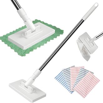 Generic Mini Mopp Mit Automatischen Tuchwechsel, Minimopp Mit Tuchwechsler, Mini Mop Mit 10 T&uuml;chern Und Feststellbarem Kopf, Freih&auml;ndiges Wischen Dank Langem 