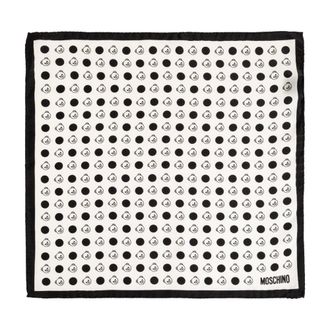 Moschino Homme, Accessoires, Blanc, Taille: ONE Size Pochette de Costume en Soie