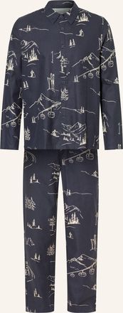 Schiesser Schlafanzug Aus Flanell blau