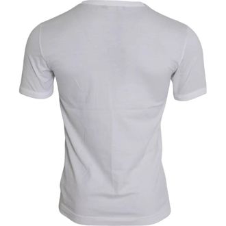 Dolce & Gabbana Mens White King Of Love Round Neck Short Sleeves T-Shirt Cotton