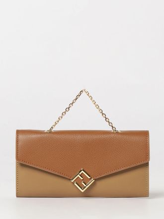 Fendi Portefeuille sur cha&icirc;ne FF Diamonds en cuir de veau grain&eacute; avec monogramme