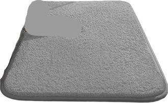 Generic Einfarbig verdickte Badezimmer rutschfeste Fu&szlig;matte Duschraumt&uuml;r saugf&auml;hig schmutzabweisend Toilette pelzig(Light Gray,60X90cm)