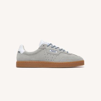Faguo Baskets cuir su&egrave;de gris clair