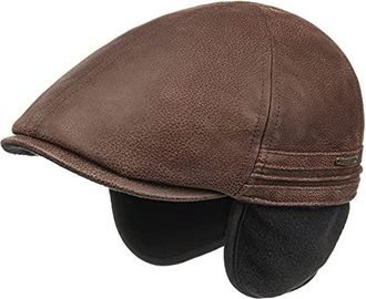 Stetson Casquette Redding Earflap Cap Homme - en Cuir Gatsby prot&egrave;ge Cou avec visi&egrave;re, Oreillettes, Doublure Hiver Automne-Hiver - XXL (62-63 cm) Marron