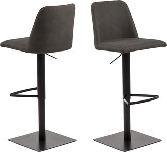 AC Design Furniture Nina Barhocker, B: 51 x T: 43 x H: 107,5 cm, Anthrazit/Schwarz, PU,1 Stk