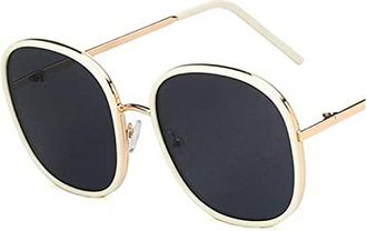 Generic 2025 designer grand cadre rond lunettes de soleil décoratives tendance pour hommes et femmes pour les vacances en plein air (couleur : A, taille : 1)