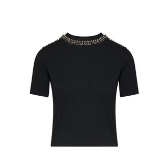 John Richmond Femme, Tops, Noir, Taille: 42 FR T-shirt orn&eacute; de bijoux
