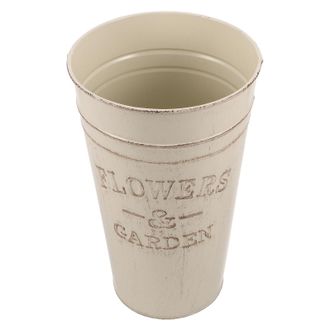 NUOBESTY Blumenk&uuml;bel aus Eisen 25cm Hoch Vintage Metall Vase ohne Griff Rustikaler Blumentopf f&uuml;r Tischdekoration Garten und Wohnraum