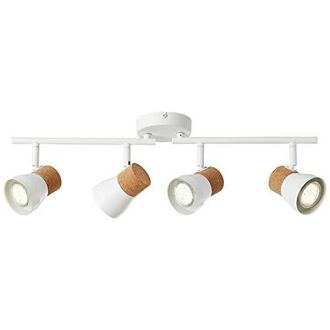Brilliant lampe Moka spot tube 4flg blanc mat/marron | 4x PAR51, GU10, 10W, adapt&eacute; aux lampes &agrave; r&eacute;flecteur (non incluses) | &Eacute;chelle A ++ &agrave; E | T&ecirc;tes pivotantes