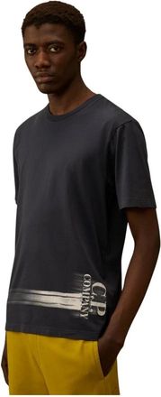 C.P. Company C.p. Company, Homme, Tops, Bleu, Taille: S T-shirt &agrave; manches courtes avec imprim&eacute; graphique