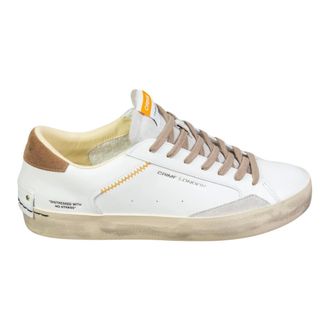 Crime London Homme, Chaussures, Blanc, Taille: 41 EU Distressed Baskets