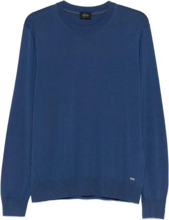 Brioni Homme, Pulls, Bleu, Taille: XL Pull ras du cou &agrave; manches longues