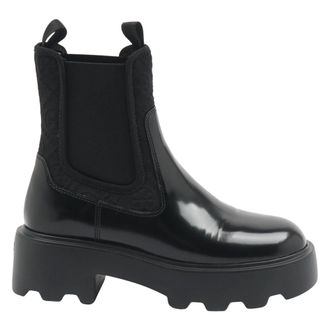 Tory Burch Femme, Chaussures, Noir, Taille: 36 EU T Monogram Chelsea Lug Boot