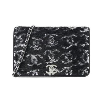 Chanel Portefeuille cha&icirc;ne &agrave; sequins Pre-owned - Femme - Pre-owned - Noir - Taille: ONE Size