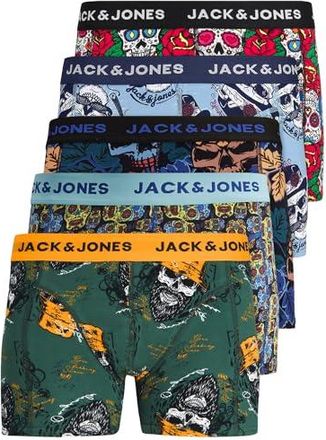 Jack & Jones Jack & Jones 12204864 Lot de 5 boxers pour homme - Blanc/noir/bleu/gris, XXL