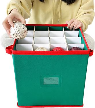 Generic Schmuck Aufbewahrungsbox - Weihnachten Aufbewahrungssystem F&uuml;r 64 Weihnachtskugeln - Faltbare Spielzeug Aufbewahrungsbox | F&uuml;r Socken Spielzeug Umzug 