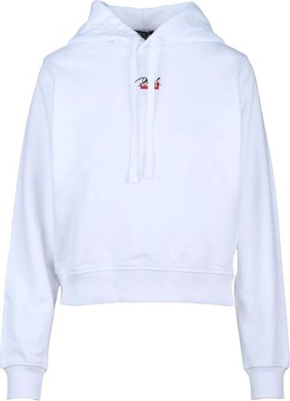 Diesel Femme, Sweatshirts et sweats &agrave; capuche, Blanc, Taille: 38 FR Felpa Corta