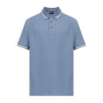 Emporio Armani Homme, Tops, Bleu, Taille: 2XL Polo en coton