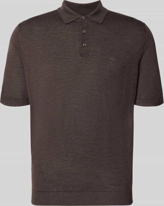Fynch-Hatton Regular Fit Poloshirt aus reiner Baumwolle in Strick-Optik