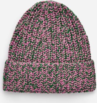 Arket Marmorierte Strickbeanie Aus Baumwolle -Gr&uuml;n