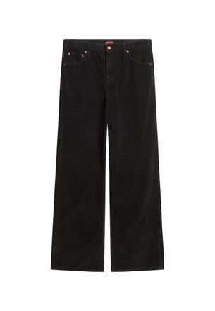 Superdry Damen Cordhose mit mittlerer Leibhöhe und weitem Beinschnitt Schwarz 26/30