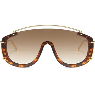 Generic Lunettes de soleil surdimensionn&eacute;es tendance pour femme r&eacute;tro Big Shield Aviator Protection UV Verres une pi&egrave;ce
