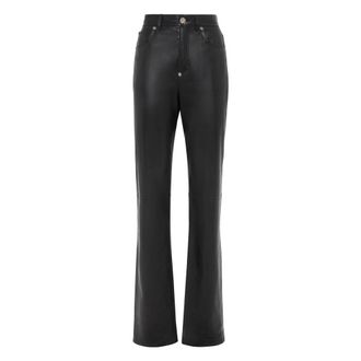Philipp Plein Femme, Pantalons, Noir, Taille: 38 FR Leather Pantalons Long