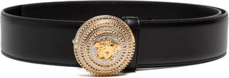 Versace Femme, Accessoires, Noir, Taille: 80 CM Ceinture en cuir Medusa Heritage 2 cm