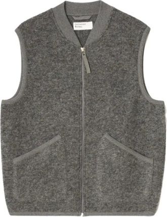 Universal Works Gilet z zamkiem - Homme - Pulls - Gris - Taille: M