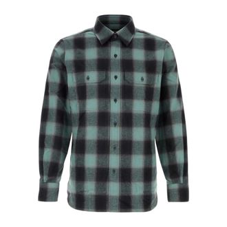 Tom Ford B&uuml;rsten-Karo-Milit&auml;rhemd - - Shirts - Herren - Gr&uuml;n - XL