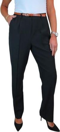 Paulo Due Pantalon &Agrave; Jambes Fusel&eacute;es pour Femmes, Taille Haute, pour Le Travail en Soir&eacute;e Et Au Bureau Noir 36-50 (46)