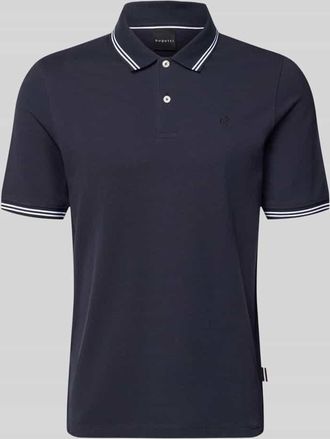 Bugatti Slim Fit Poloshirt mit Label-Stitching