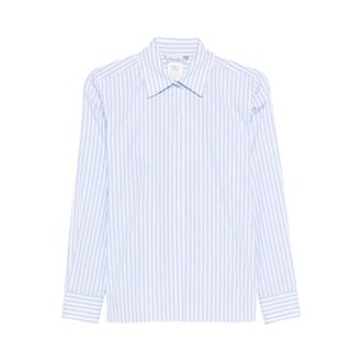 Max Mara Gestreiftes Popeline-Hemd - - Blouses & Shirts - Damen - Blau - 2XS