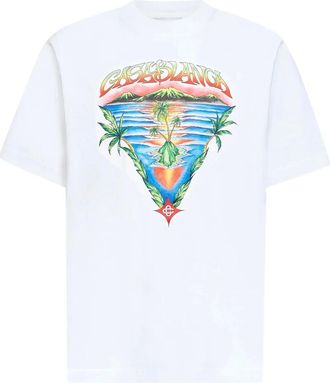 Casablanca Homme, Tops, Blanc, Taille: M Innocence Triangle T-Shirt
