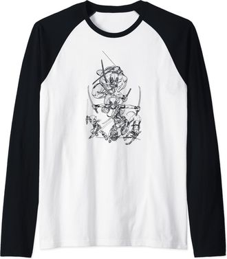 MARVEL Deadpool Family Swords Comic Pencil Line Sketch Art Raglan