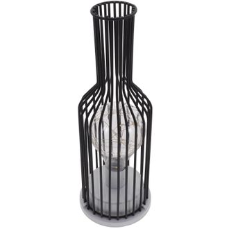 SOLUSTRE Retro Weinflaschen nachtlicht aus Metall Dekorative Kleine Tischlampe mit Sanftem Licht Stabiles Design f&uuml;r Wohnzimmer Langlebige Vintage Eisen dekole