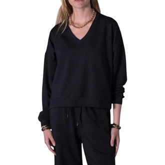 Anonym Apparel Femme, Sweatshirts et sweats &agrave; capuche, Noir, Taille: 40 FR SweaT-shirt Col en V Oversize Ad&egrave;le