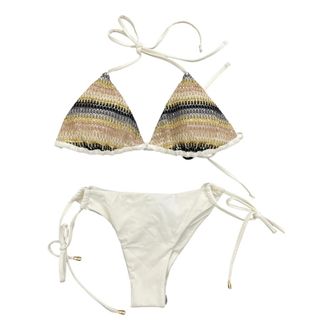 Miss Bikini Bikini Set mit Dreieckigem Top und Schn&uuml;rung - - Swimwear - Damen - Beige - M